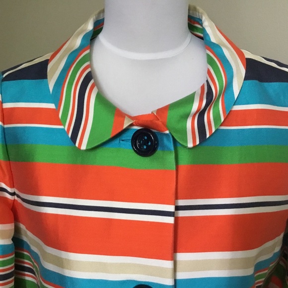 kate spade | Jackets & Coats | Kate Spade Multi Stripe Silk Swing ...